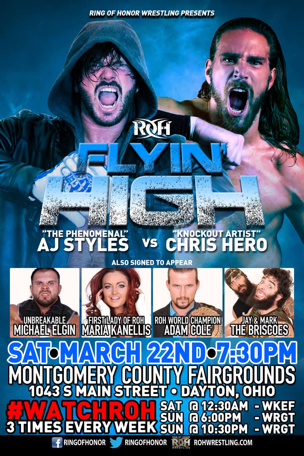 ROH “Flying High” - Results 22/03/14 - AJ Styles defeated Chris Hero ...