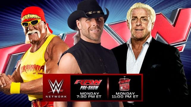 Hulk Hogan, Shawn Michaels, Ric Flair y Scott Hall en Raw