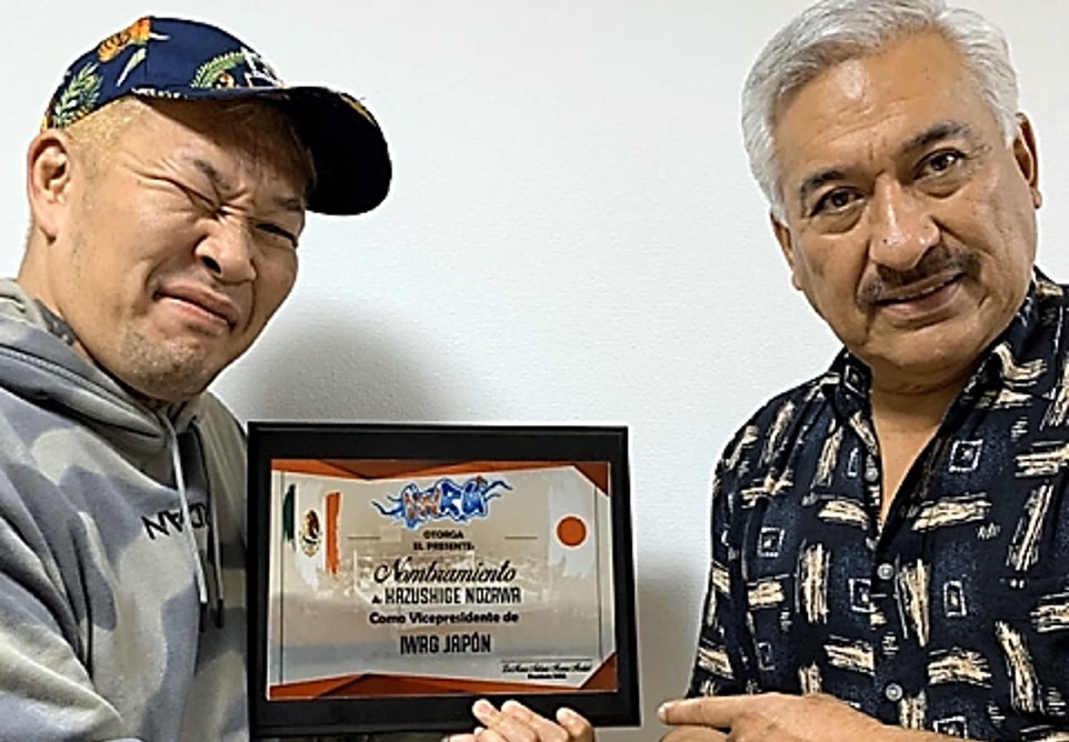 NOSAWA Rongai y Marco Moreno firman la alianza NOAH - IWGR | Superluchas
