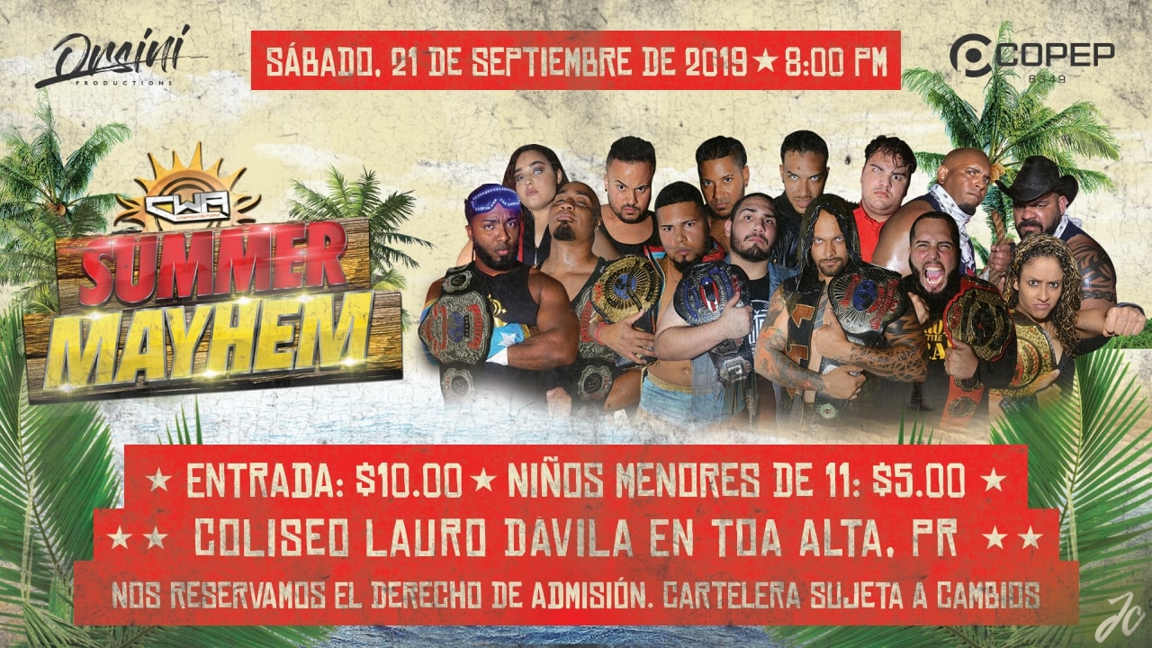 Cartel para Summer Mayhem - Mike Nice vs Nazareno por el Campeonato de ...