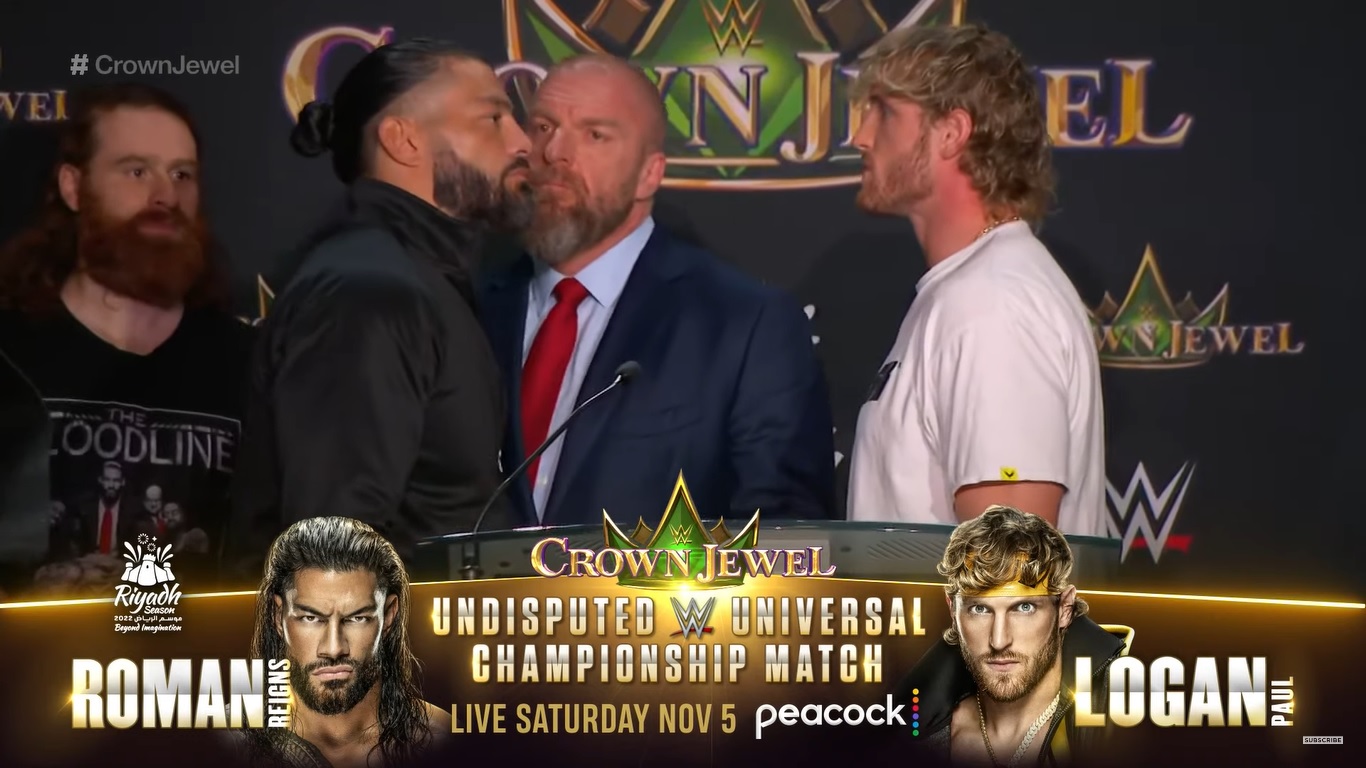 Roman Reigns vs. Logan Paul en Crown Jewel 2022 | Superluchas