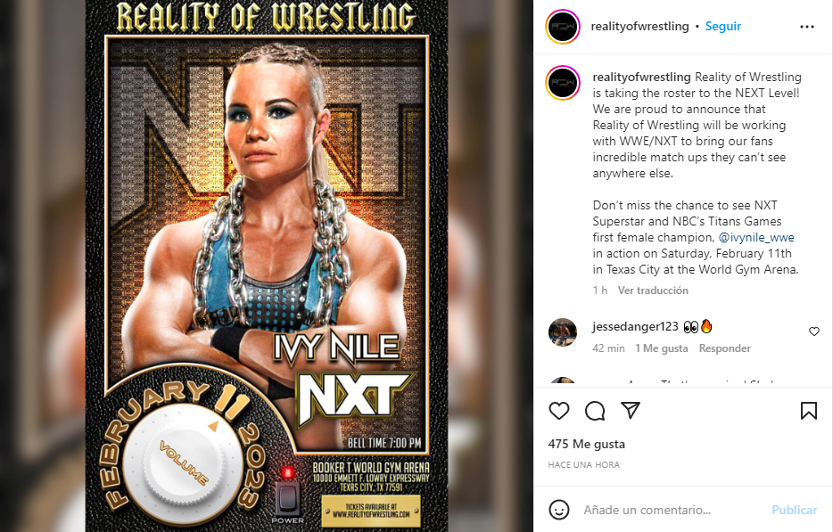 Ivy Nile, de NXT, debutará en Reality of Wrestling | Superluchas