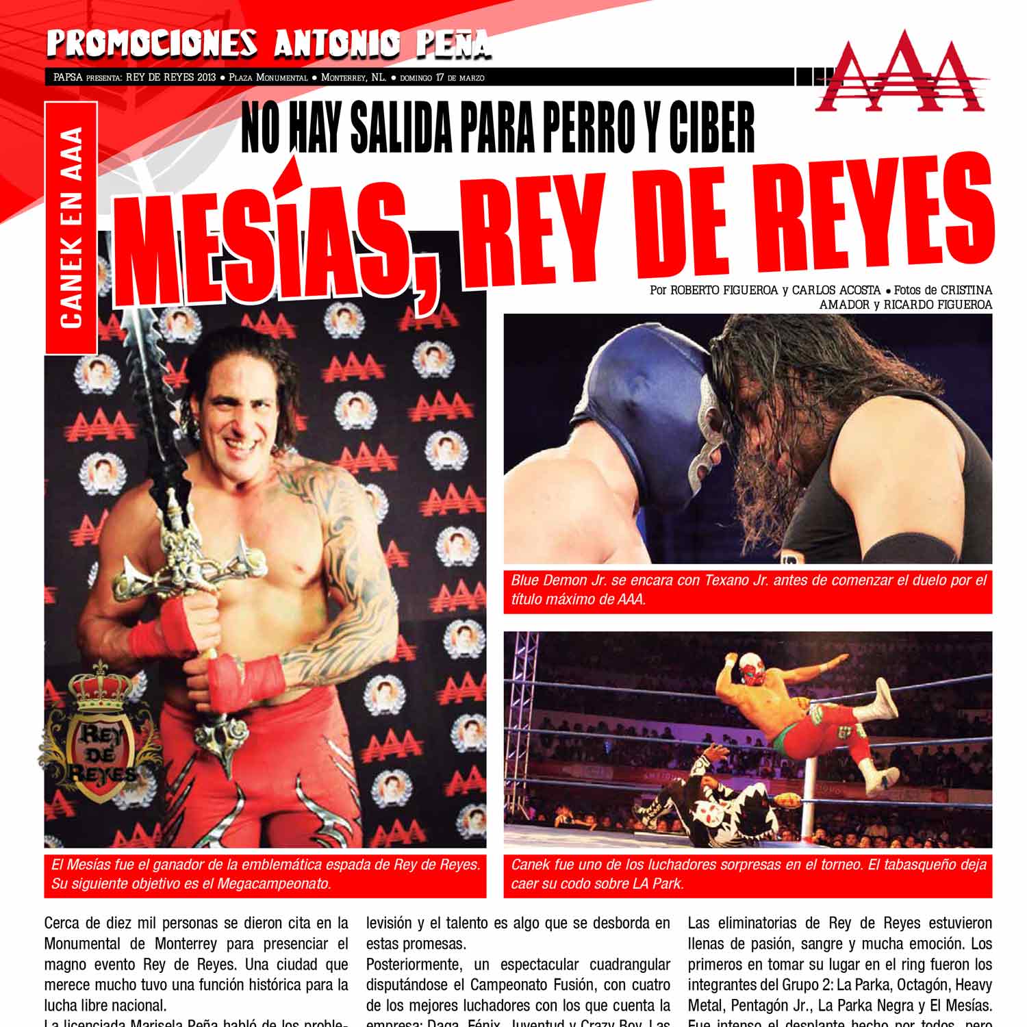 El Mesías, Canek, LA Park… A 10 años de AAA Rey de Reyes 2013