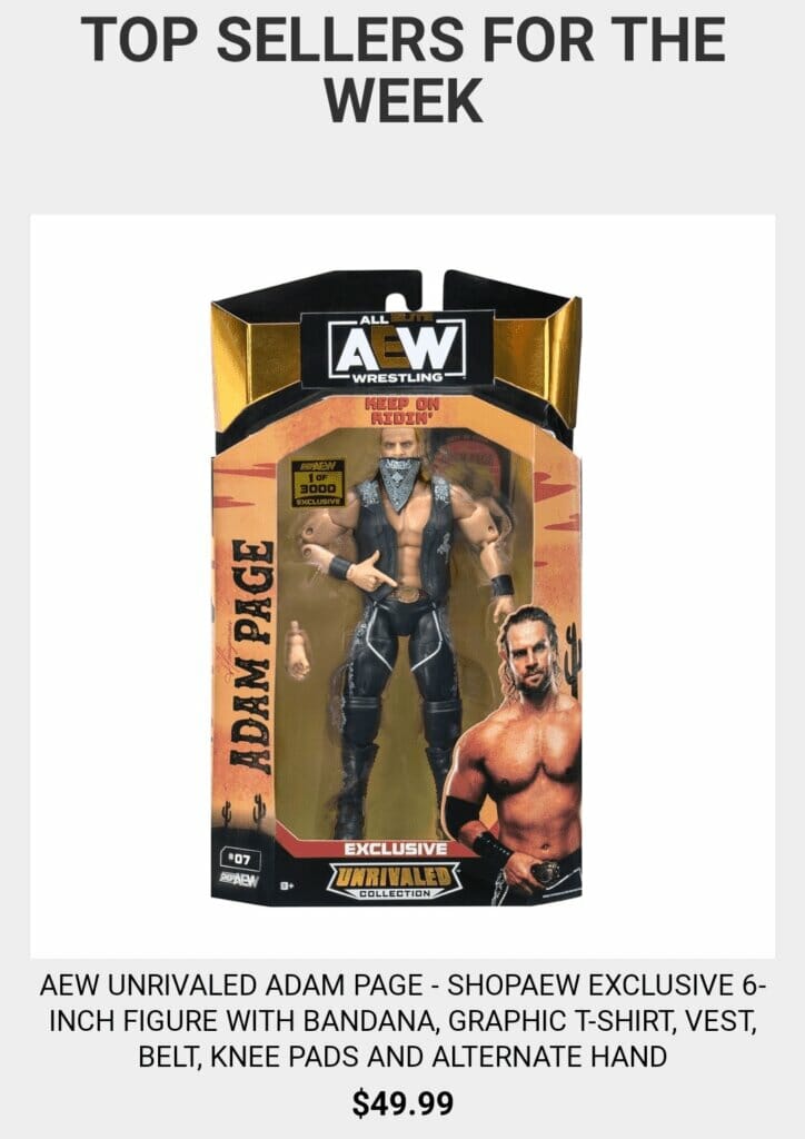 Adam Page, nº 1 en mercancía de AEW esta semana | Superluchas