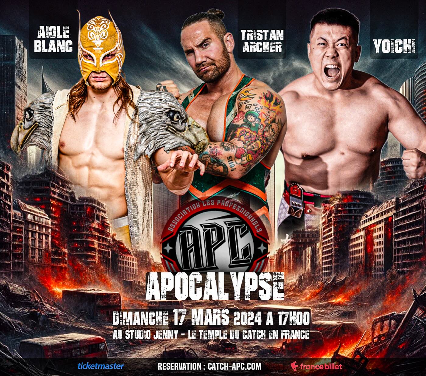 Resultados Association les Professionnels du Catch 17 de marzo 2024