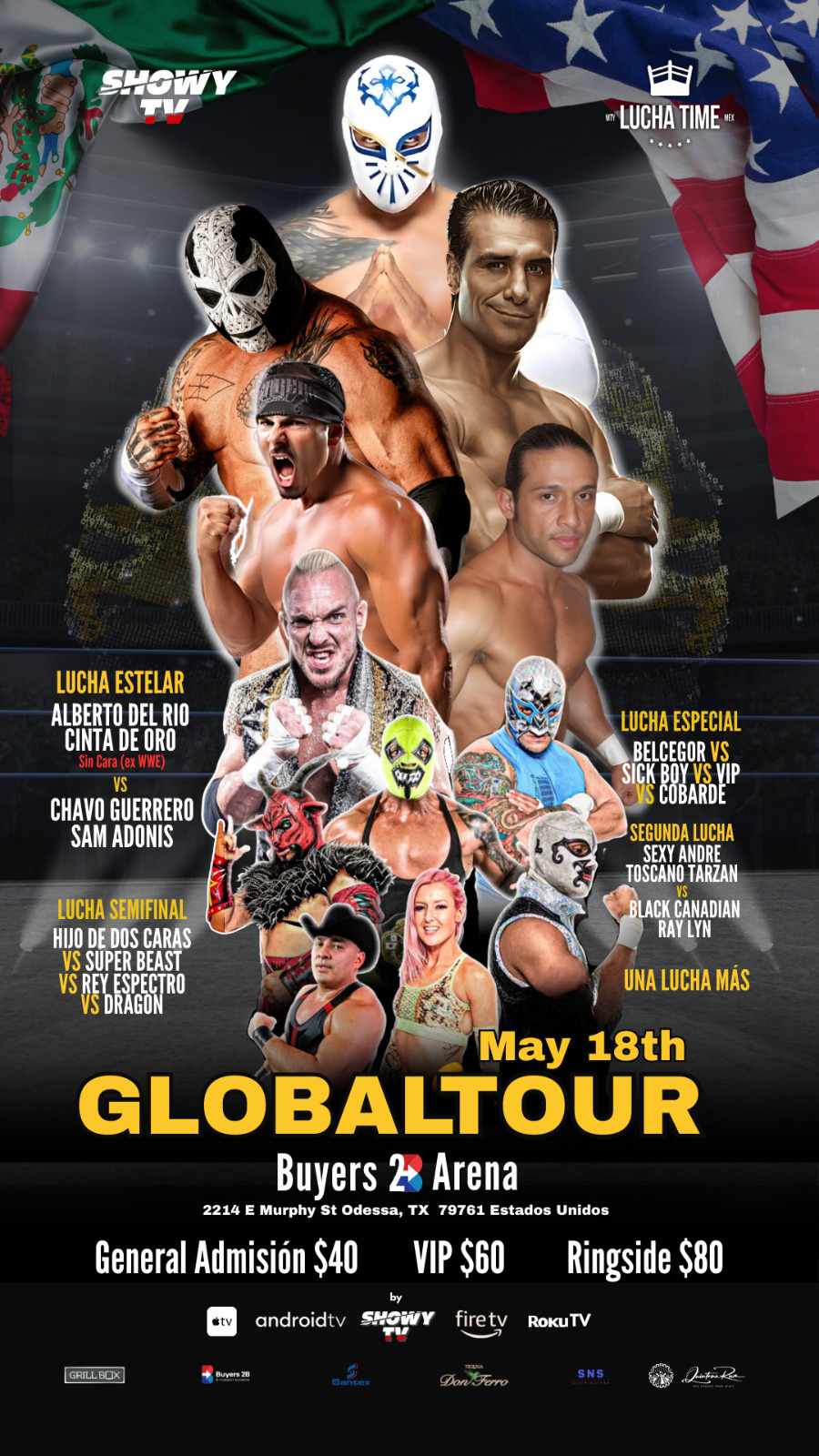 Lucha Time presenta GlobalTour este Sábado 18 en Texas | Superluchas