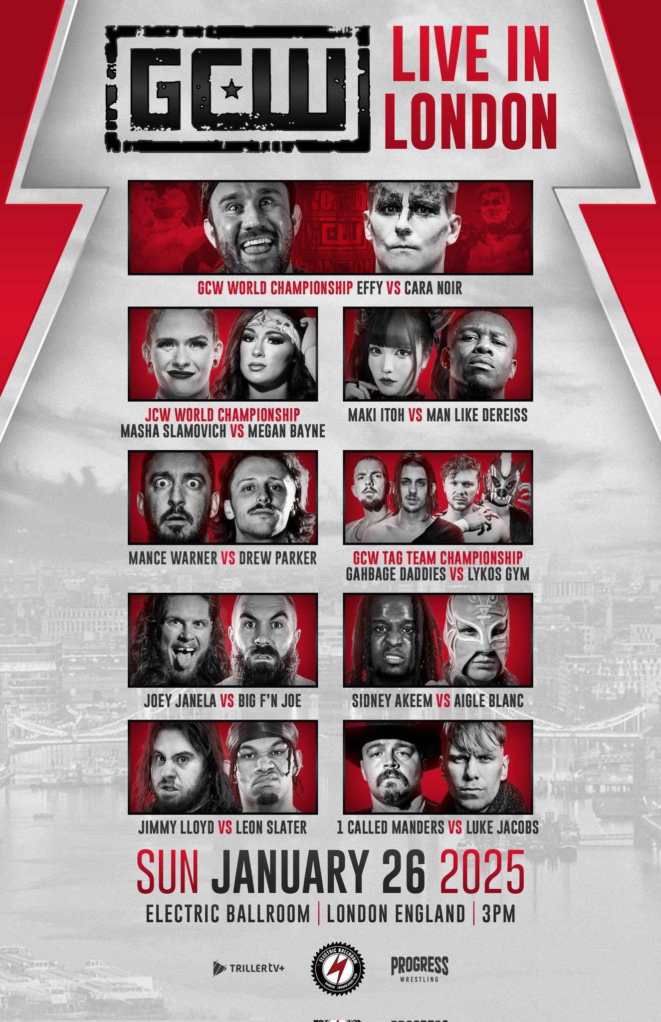 Resultados GCW Live In London | Effy vs. Cara Noir | Superluchas