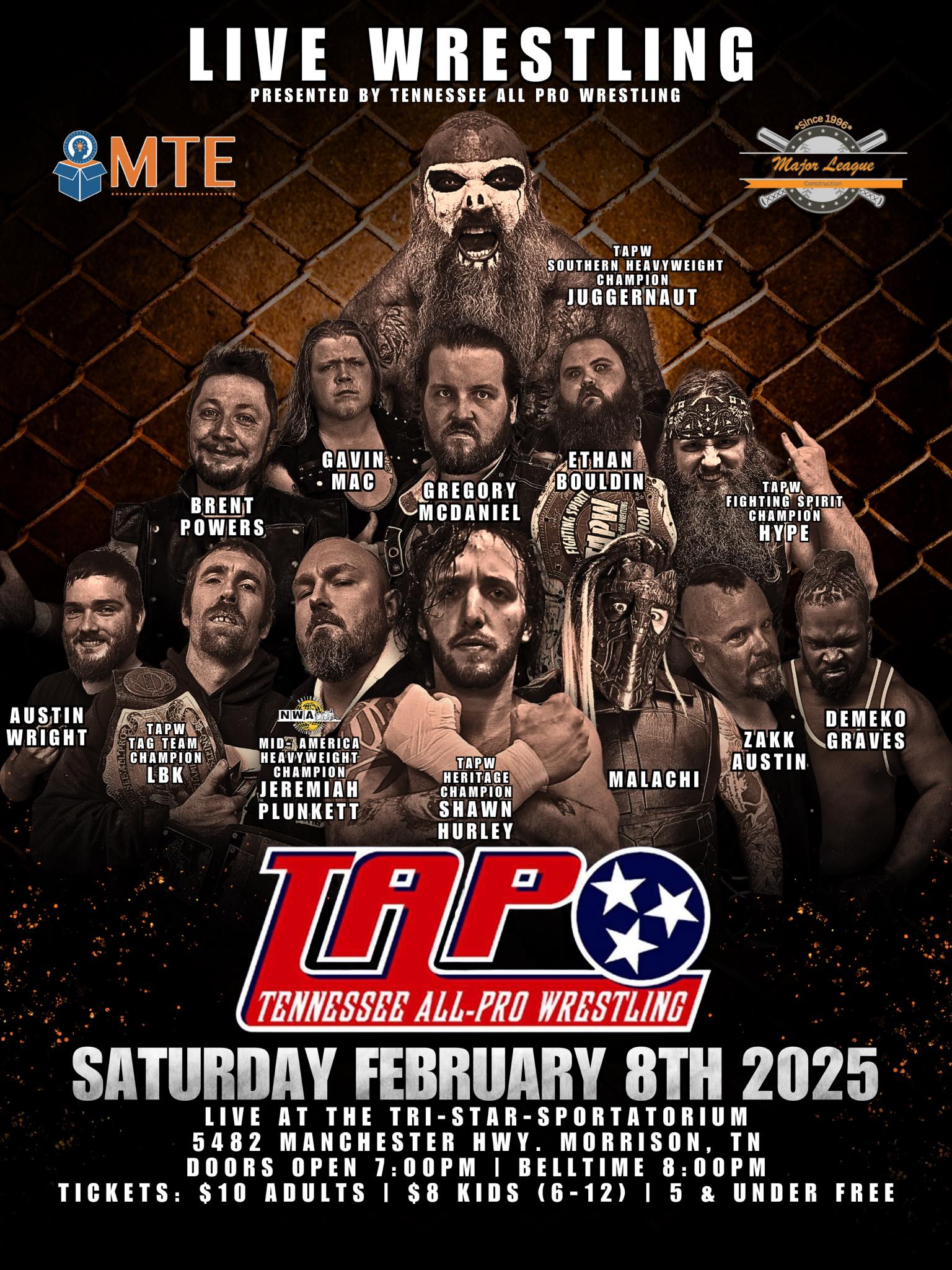 Resultados Tennessee All Pro Wrestling 8 de febrero 2025