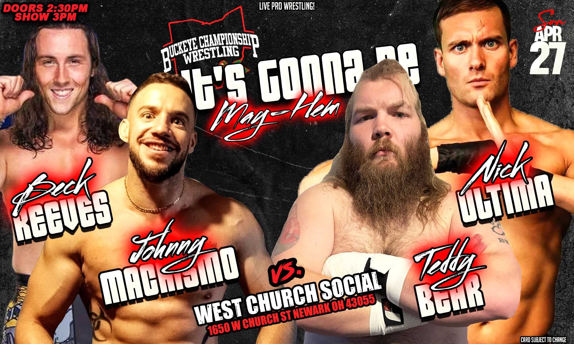 Resultados Buckeye Championship Wrestling 27 de abril 2025