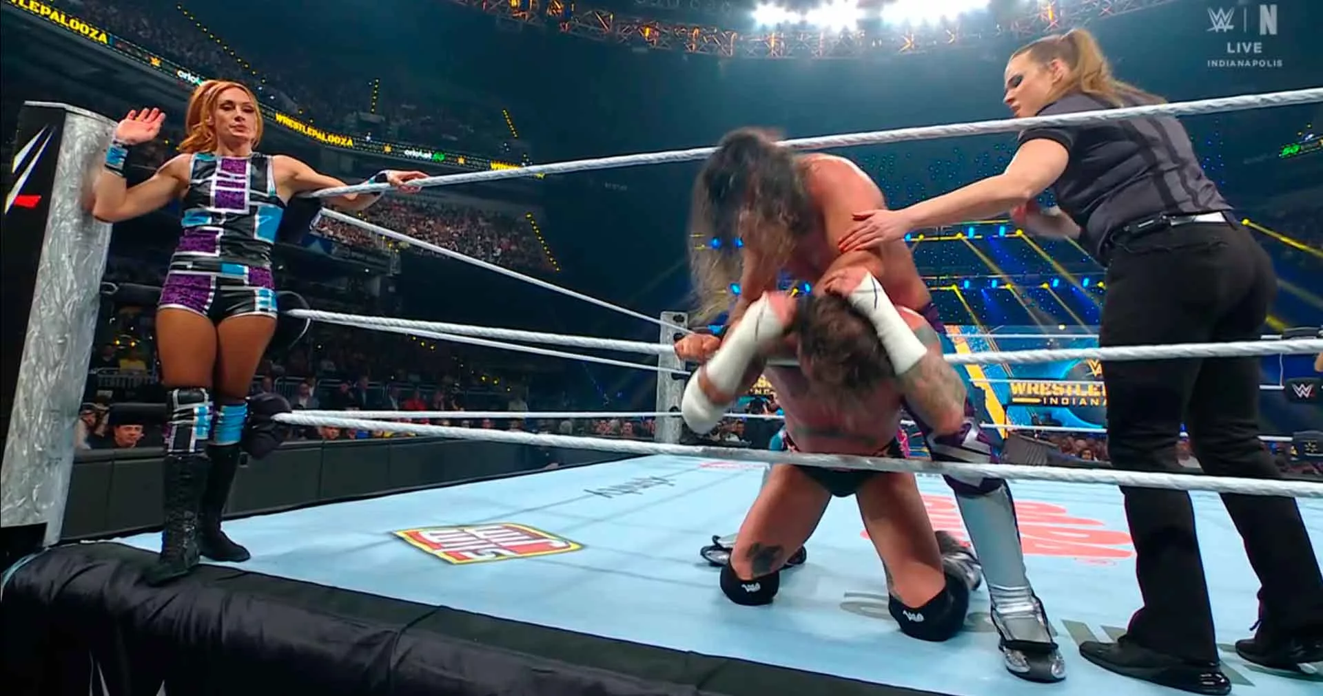 CM Punk y AJ Lee derrotaron a Seth Rollins y Becky Lynch en Wrestlepalooza