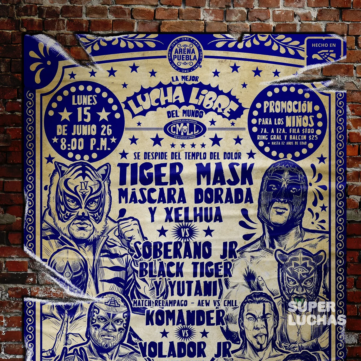 Este lunes, Tiger Mask se despide de la Arena Puebla | Komander vs ...