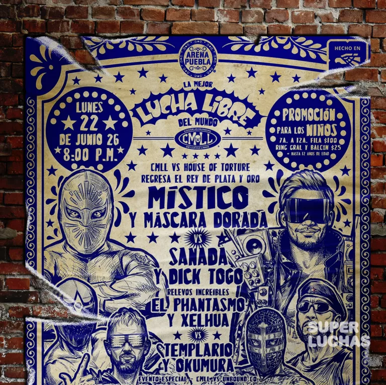 Místico y Máscara Dorada enfrentan a House of Torture en la Arena Puebla