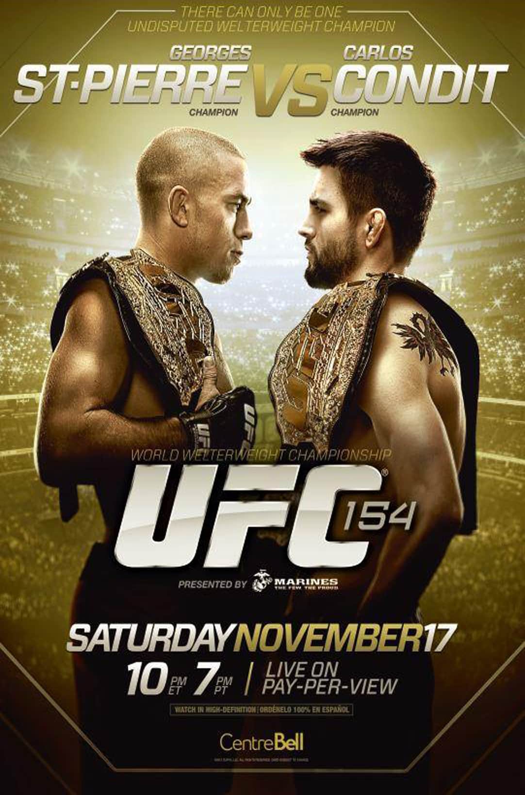 Poster oficial UFC 154: St-Pierre vs Condit | Superluchas