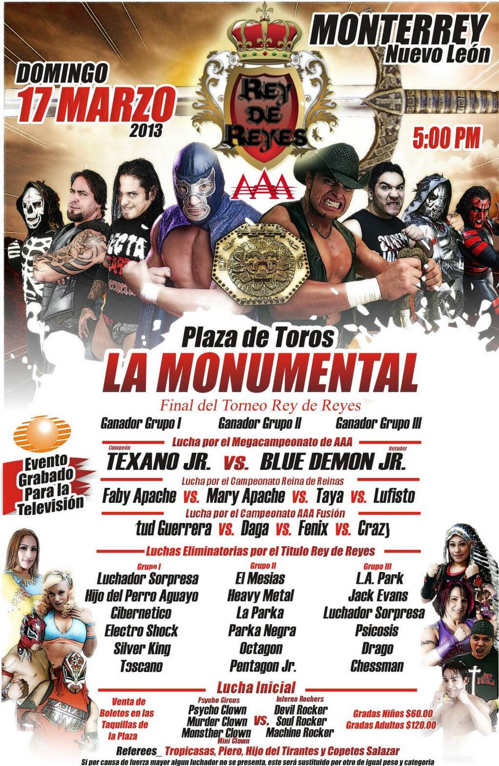 AAA Rey de Reyes 2013… cartel completo | Superluchas