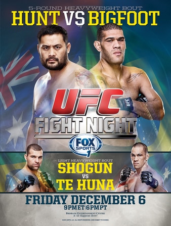 Cartel Final para UFC Fight Night 33: Hunt vs. Bigfoot | Superluchas